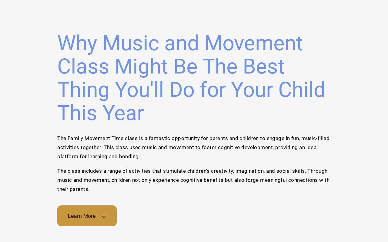 Music and Movement For Your Child